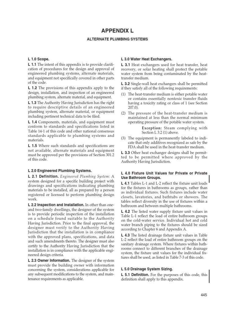 Appendix L | PDF | Bathroom | Plumbing