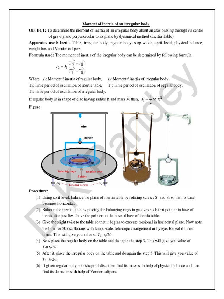 Inertia Table | PDF | Motion (Physics) | Physics