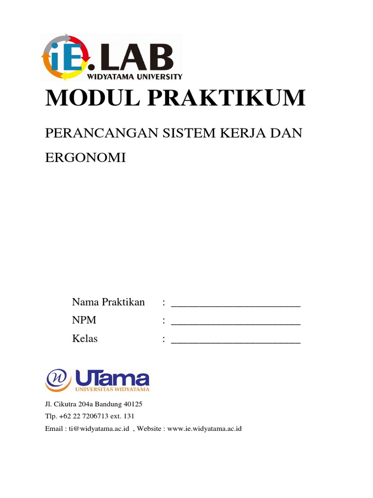 Modul Praktikum Sistem Kerja Ergonomi Rev.01 | PDF | Teknologi & Rekayasa