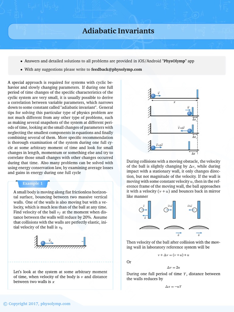 5 Adiabatic Invariants | PDF | Momentum | Collision