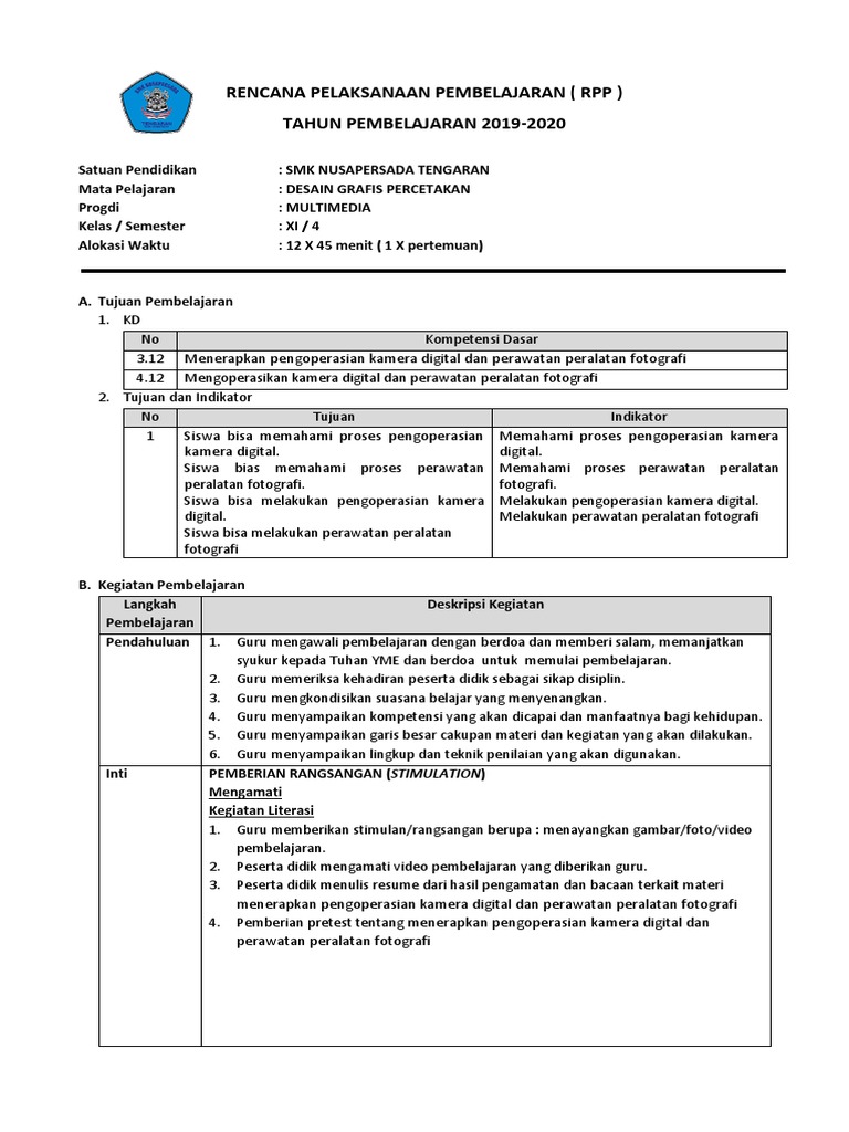 RPP DGP KD 3.12 Jadi | PDF