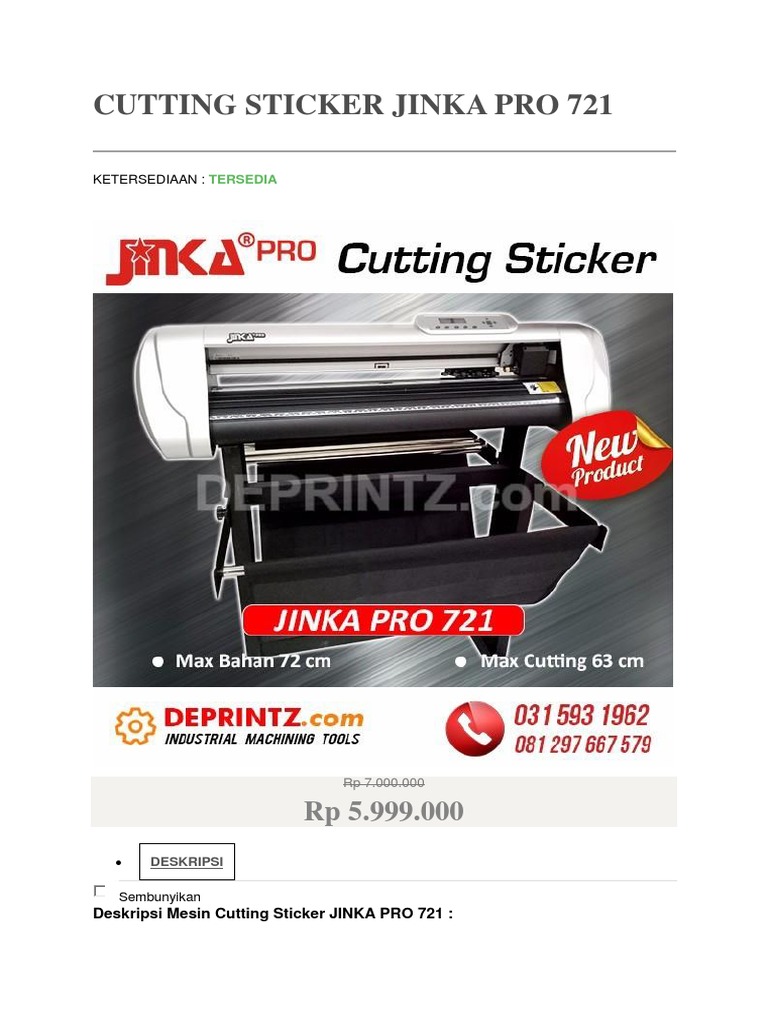 Cutting Sticker Jinka Pro 721 | PDF