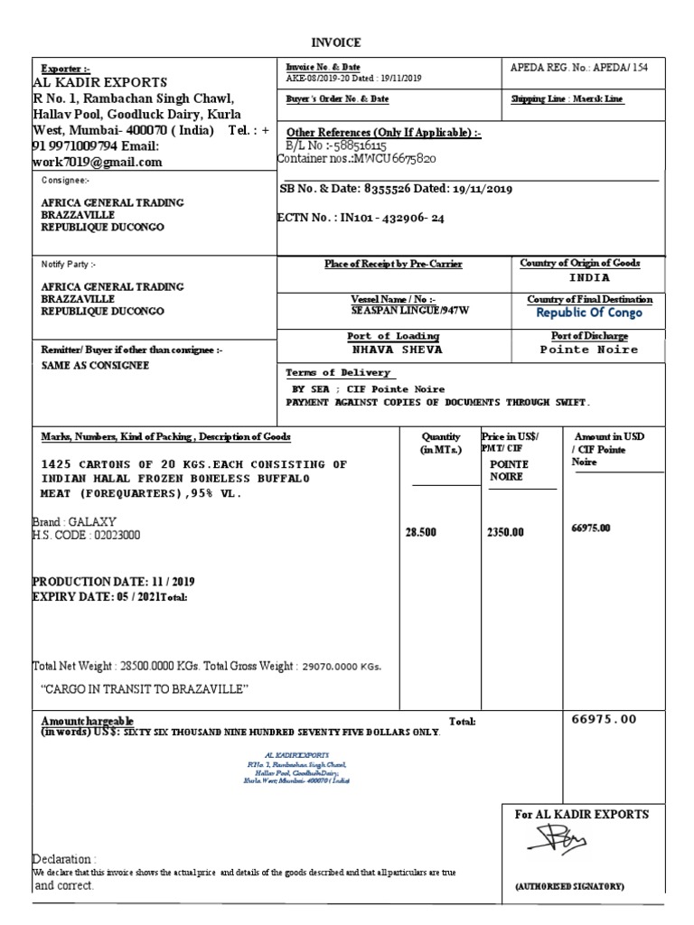 Invoice One TC | PDF | Invoice | Trade