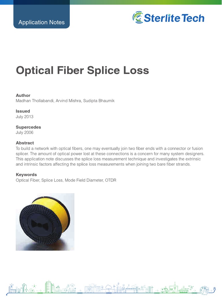 Optical Fiber Splice Loss - Final | PDF | Optical Fiber | Standard ...