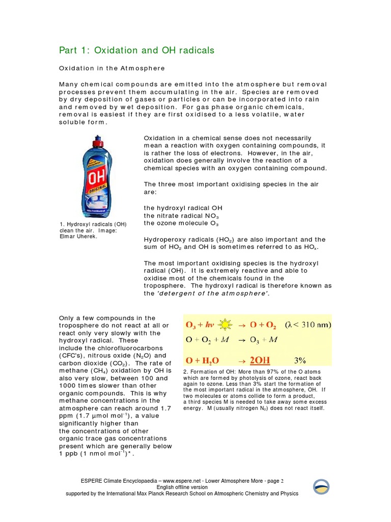 Atmospheric Oxidation and OH Radicals | PDF | Atmosphere Of Earth | Ozone