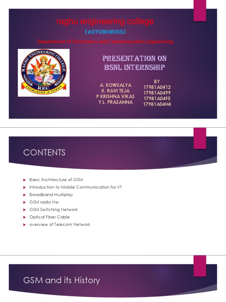 BSNL Internship | PDF | Channel Access Method | Telecommunication