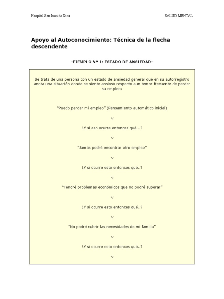 Tecnica de La Flecha Descendente-Apoyo Al Autoconocimiento | PDF ...