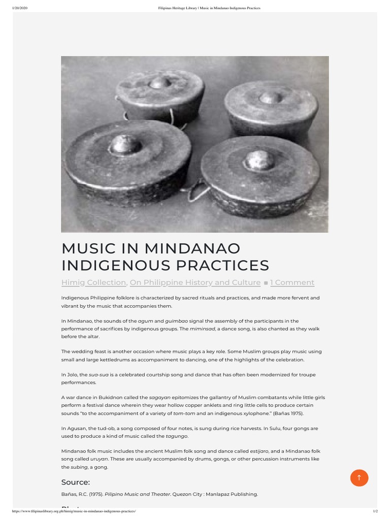 Filipinas Heritage Library - Music in Mindanao Indigenous Practices ...