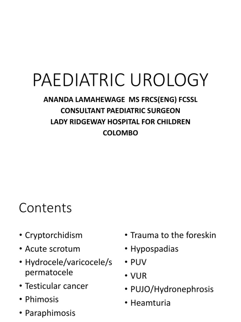 Pediatric Urology: Cryptorchidism Overview | PDF | Circumcision ...