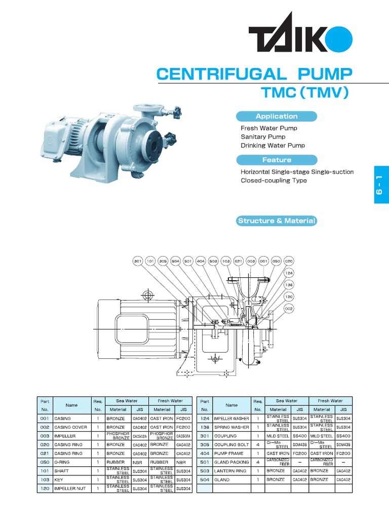 Taiko TMC - TMV - E Pump | PDF
