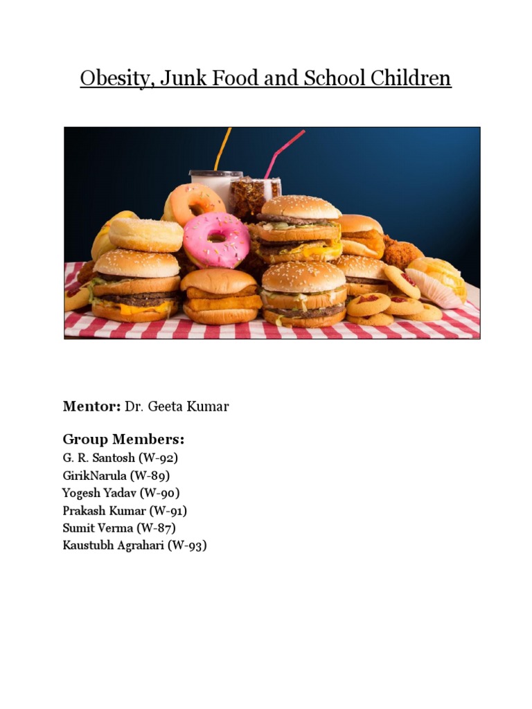 Obesity, Junk Food and School Children Report 19-11-18 PDF | PDF ...