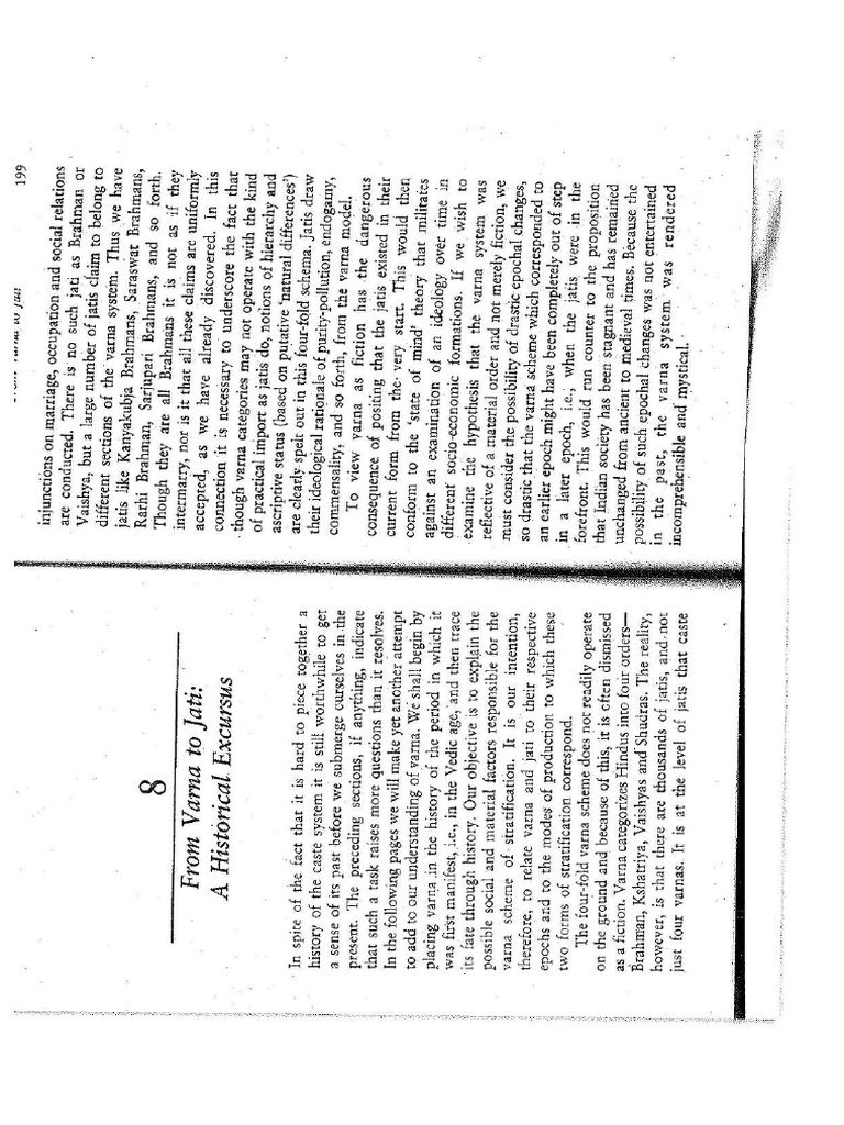 Dipankar Gupta - From Varna To Jati PDF | PDF