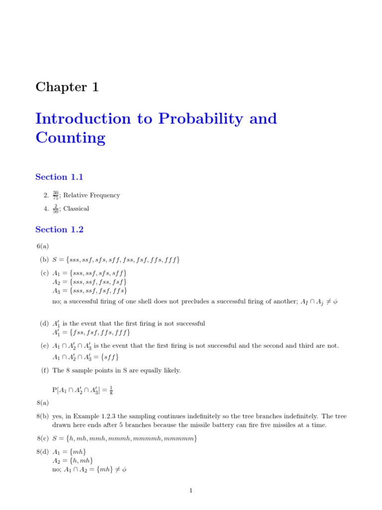 Introduction To Probability and Statistics SOLUTION PDF | PDF | Poisson ...