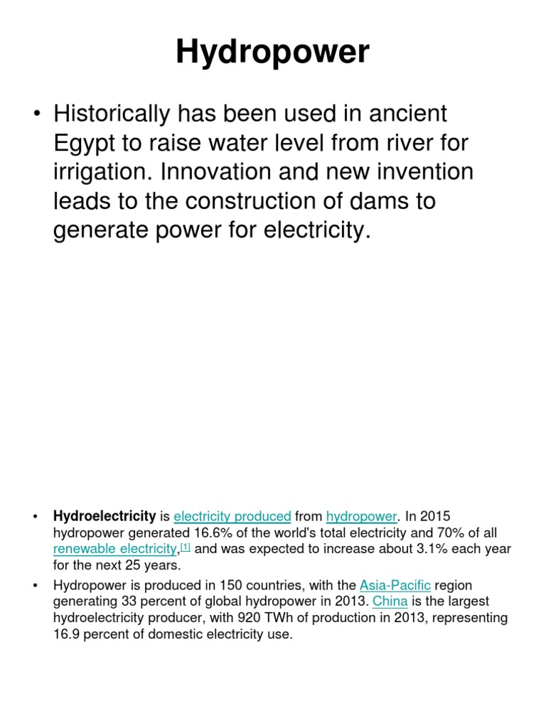 Chapter 6 III - Hydropower Energy | PDF | Hydroelectricity | Reservoir