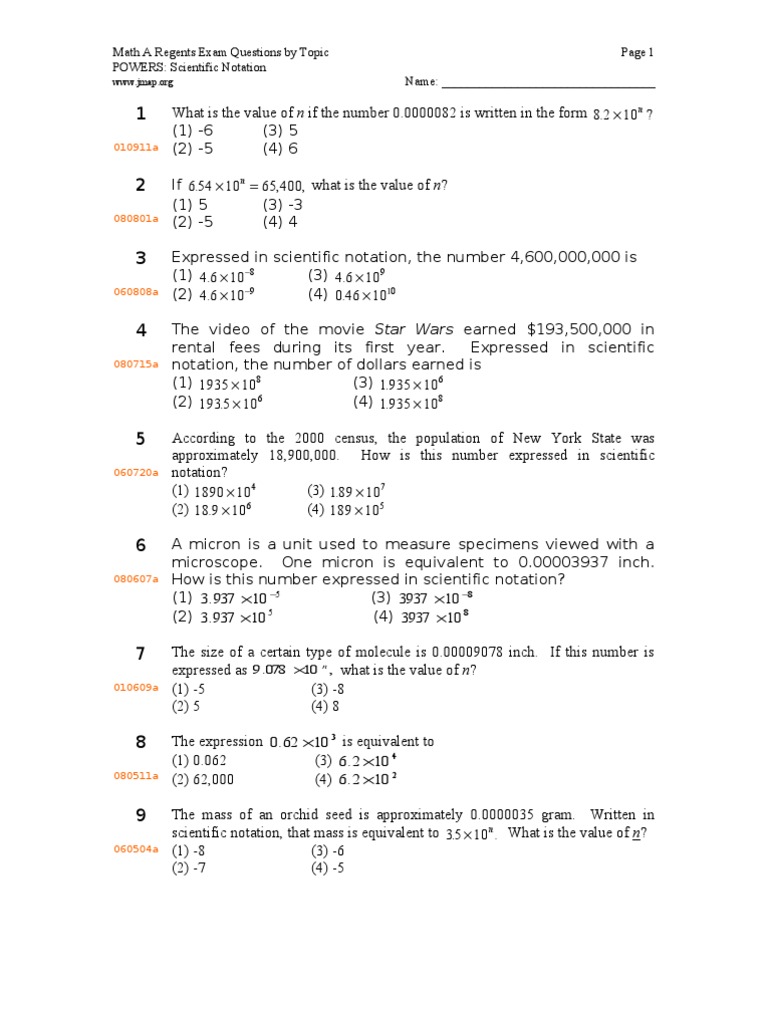 Scientific Notation | PDF | Teaching Mathematics | Nature
