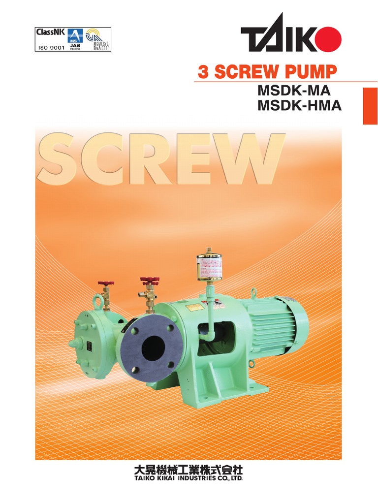 Taiko MSDA Three Screw Pump | PDF