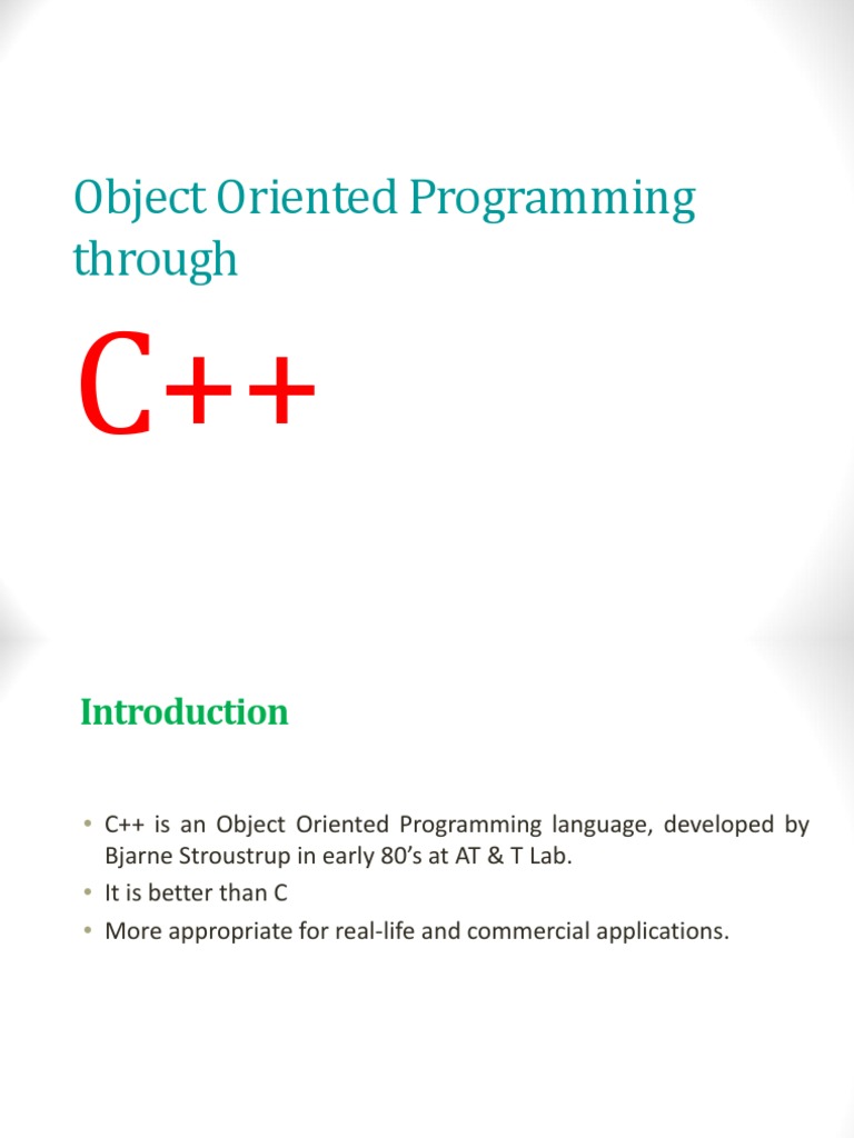 Introduction To C++ | PDF | Object Oriented Programming | Subroutine