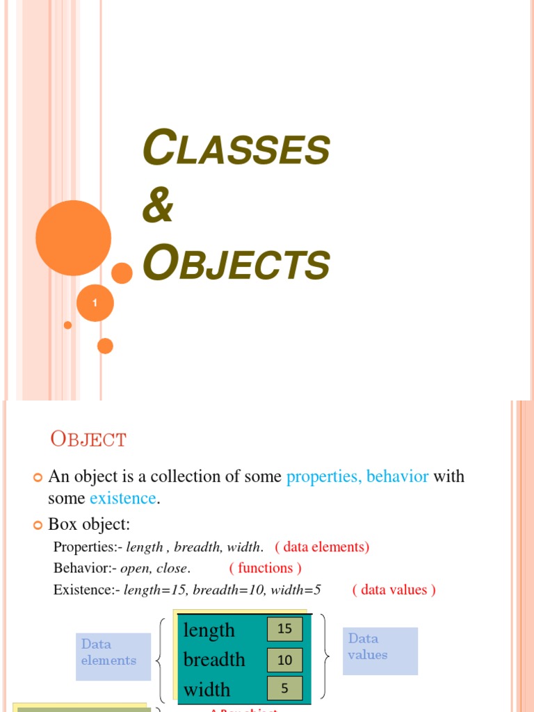 Classes and Objects | PDF | Class (Computer Programming) | Method ...