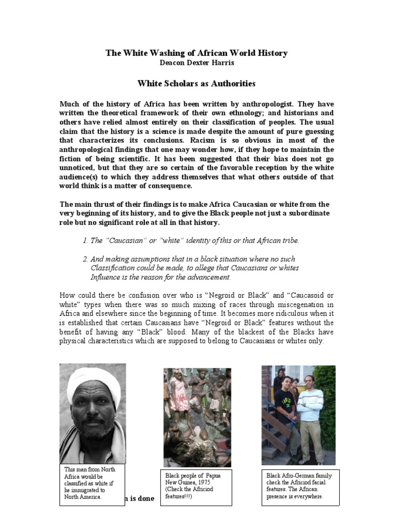 The White Washing of African World History | PDF | White People | Black ...