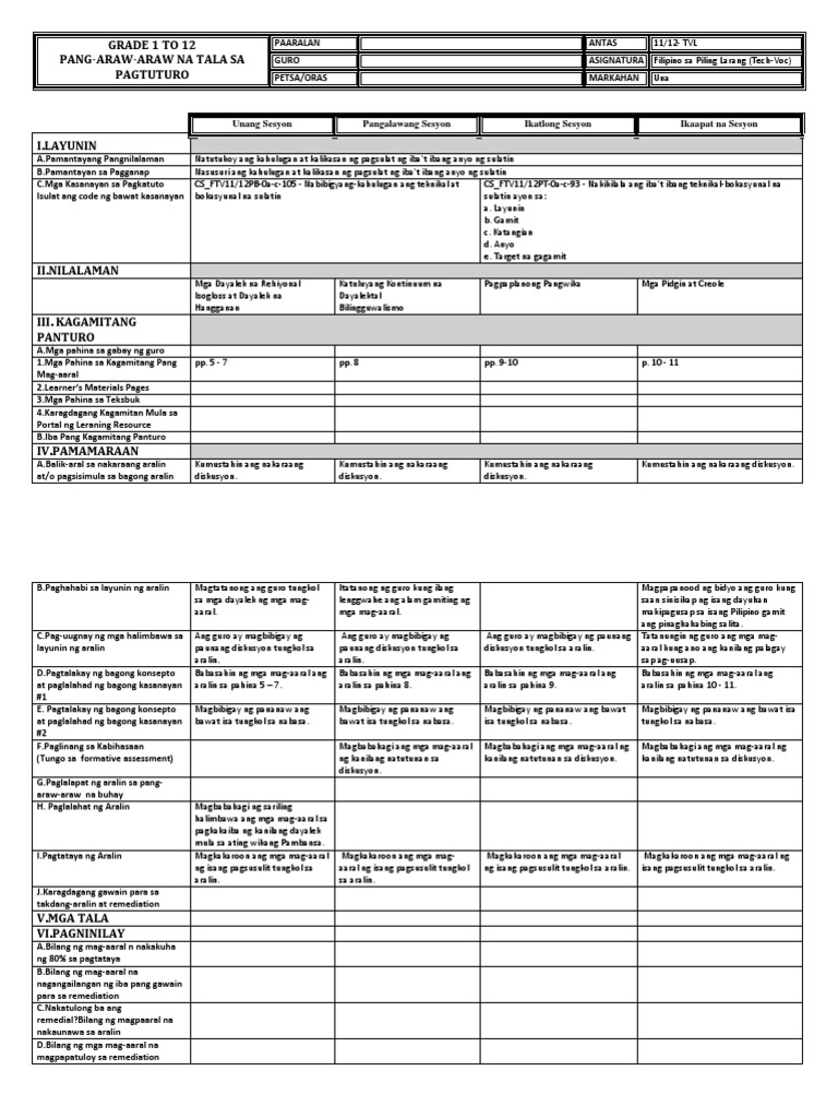 Filipino Sa Piling Larang Tech-Voc | PDF