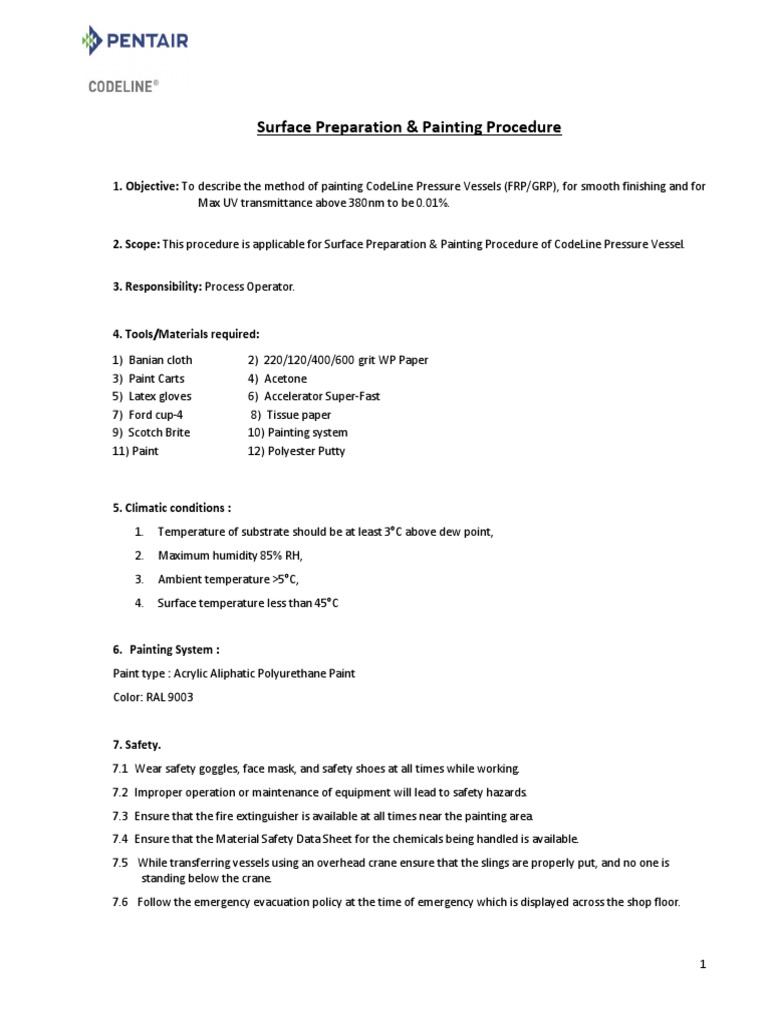 FRP Vessel Painting Procedure Guide | PDF | Paint | Paintings