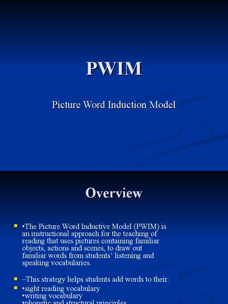 Picture Word Induction Model Explained | PDF | Phonics | Vocabulary