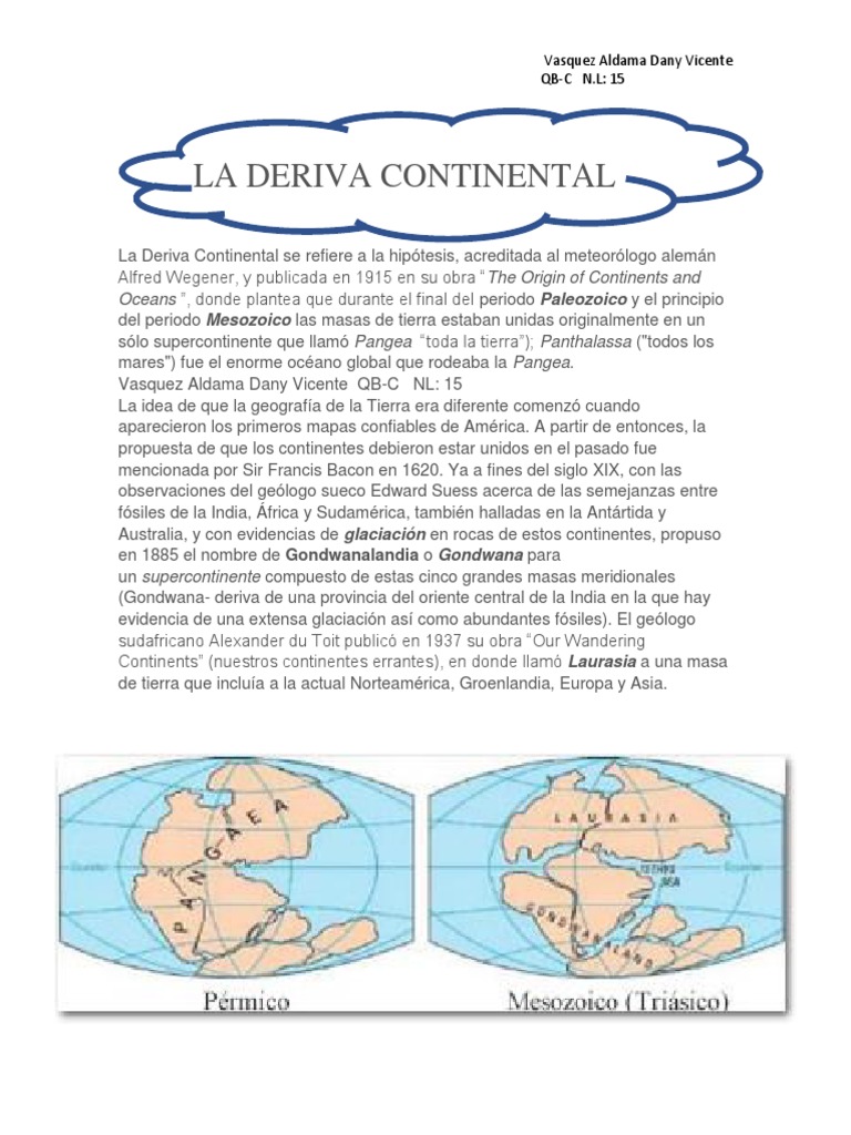 La Deriva Continental | PDF | Placas tectónicas | Continente