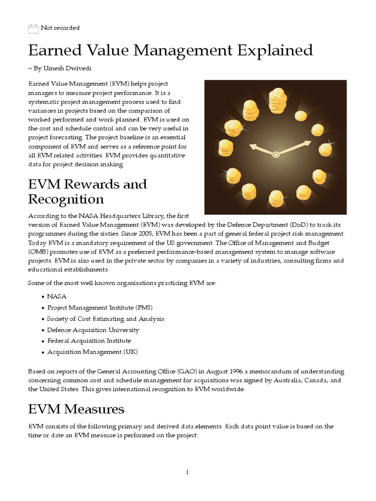 Earned Value Management Explained | PDF | Economies | Business