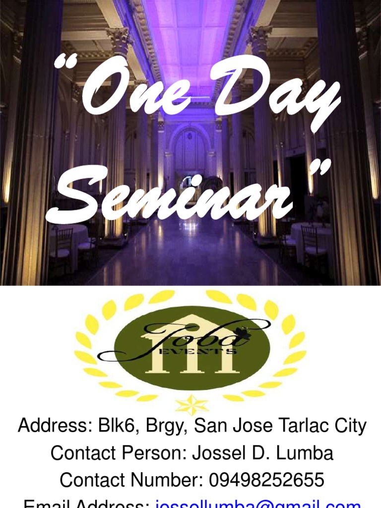 One Day Seminar | PDF | Risk Management | Emergency Management