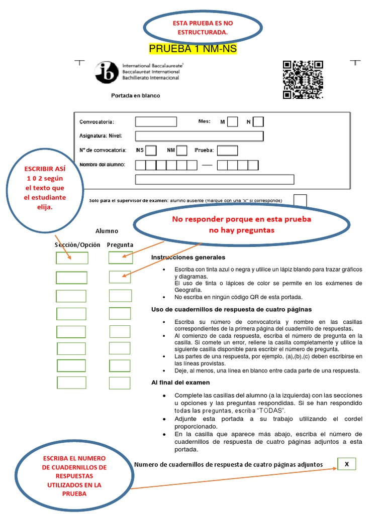 Portadas de Las Pruebas Ib-Literatura NM-NS | PDF | Lápiz | Prueba ...