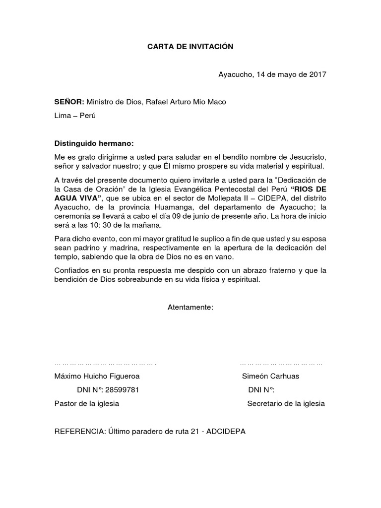 CARTA DE INVITACIÓN | PDF