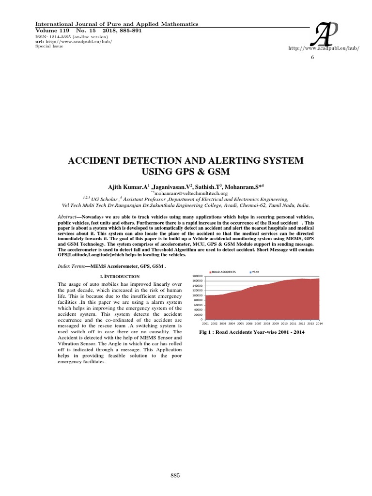 Accident Detection and Alerting System Using GPS & GSM | PDF | Arduino ...