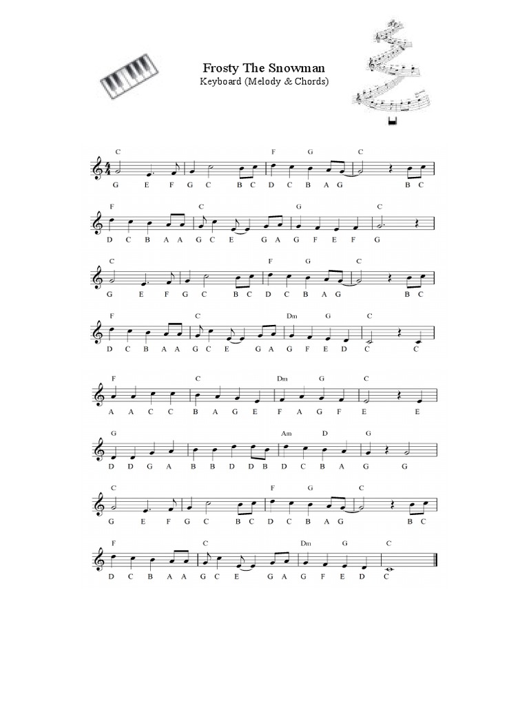 Frosty the Snowman Chords & Sheet Music | PDF
