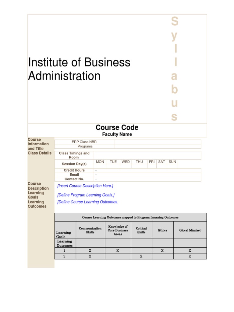 IBA - Syllabus - BBA - BSAF | Download Free PDF | Behavior Modification ...