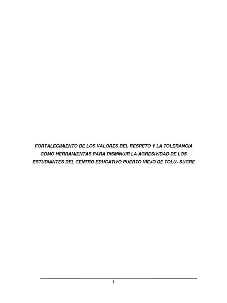 Proyecto de Valores | PDF | Tolerancia | Aprendizaje