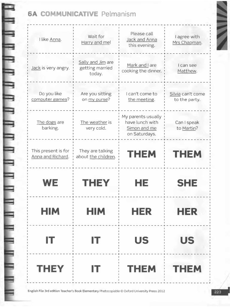 Pronouns Memory Game | PDF