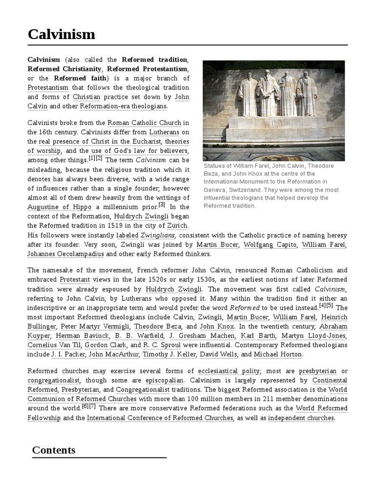 Calvinism PDF | PDF | Calvinism | Covenant Theology