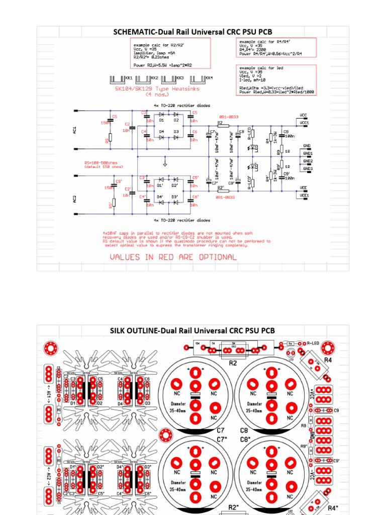 CRC PSU BOM - Schematic and Silk | PDF