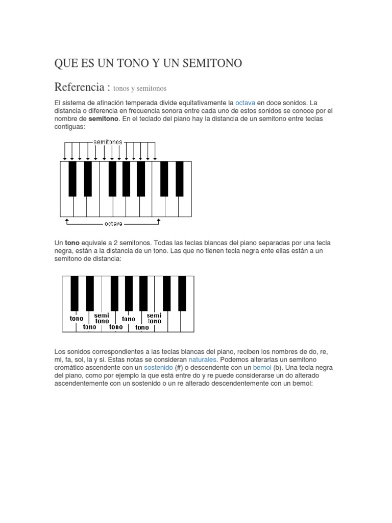 Tono y Semitono en Música | PDF | Escala (música) | Intervalo (música)