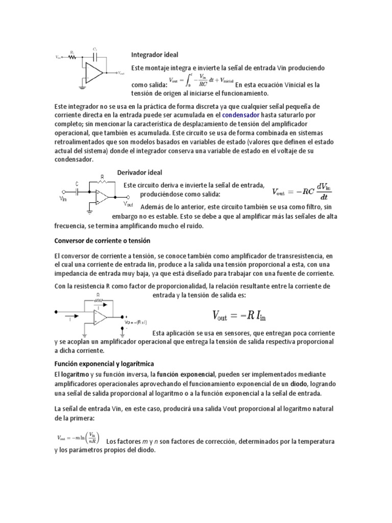 Integrador Ideal | PDF | Amplificador operacional | Electricidad