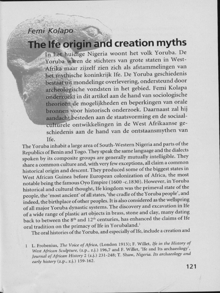 The Ife Origin and Creation Myths PDF | PDF