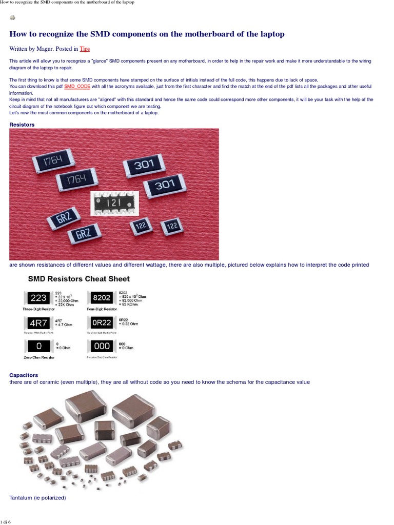 Identifying SMD Components on Laptops | PDF | Electrical Engineering ...