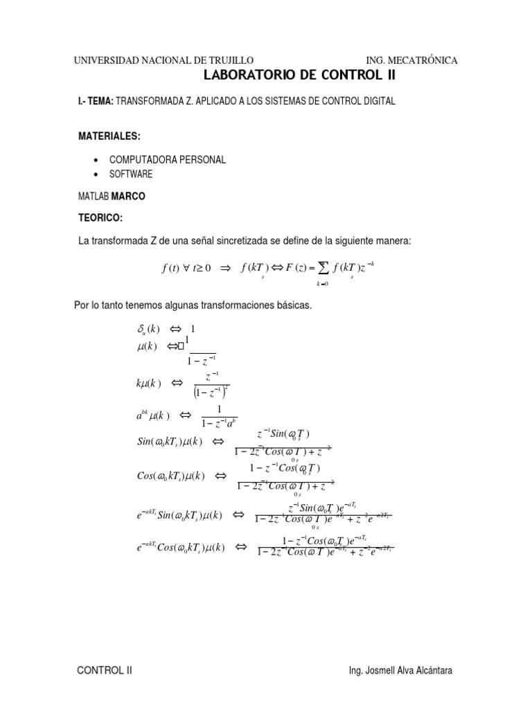 Transformada Z | PDF | Funciones y mapeos | Análisis