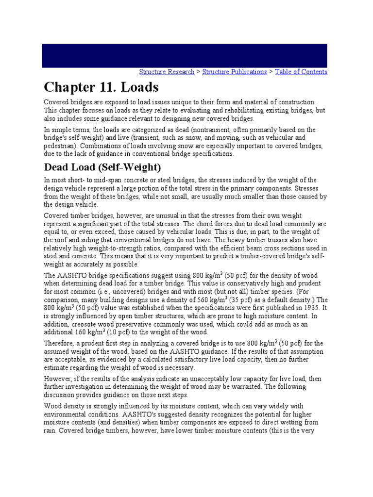 Chapter 11. Loads: Dead Load (Self-Weight) | PDF | Lumber | Snow