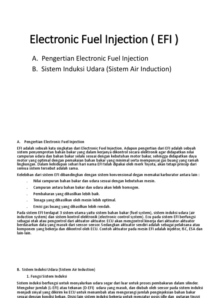 Electronic Fuel Injection | PDF