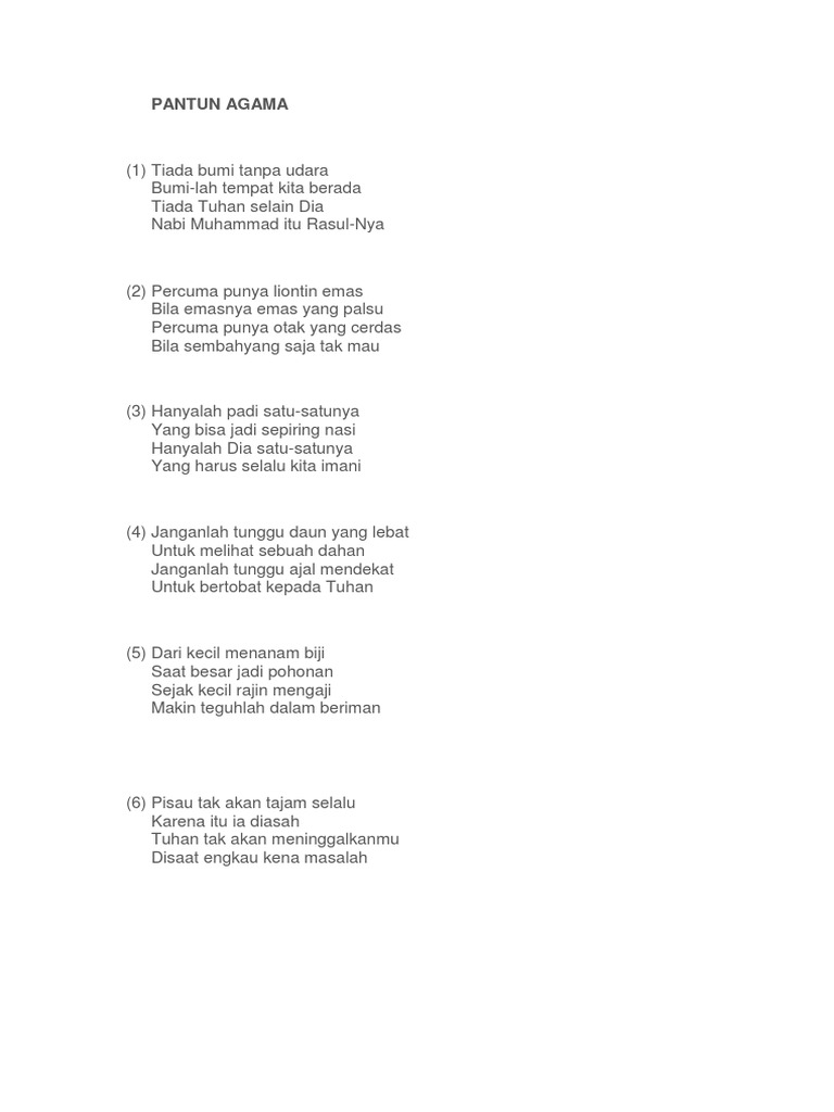 Pantun Agama | PDF