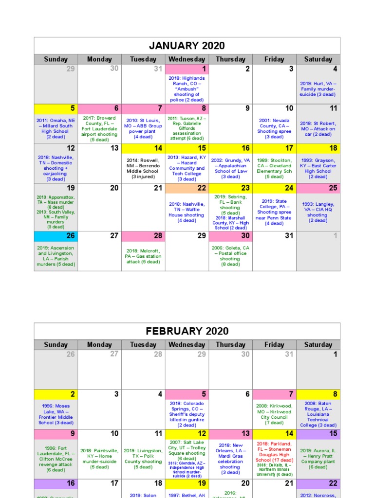 Shooting Anniversary Calendar | PDF | Violence