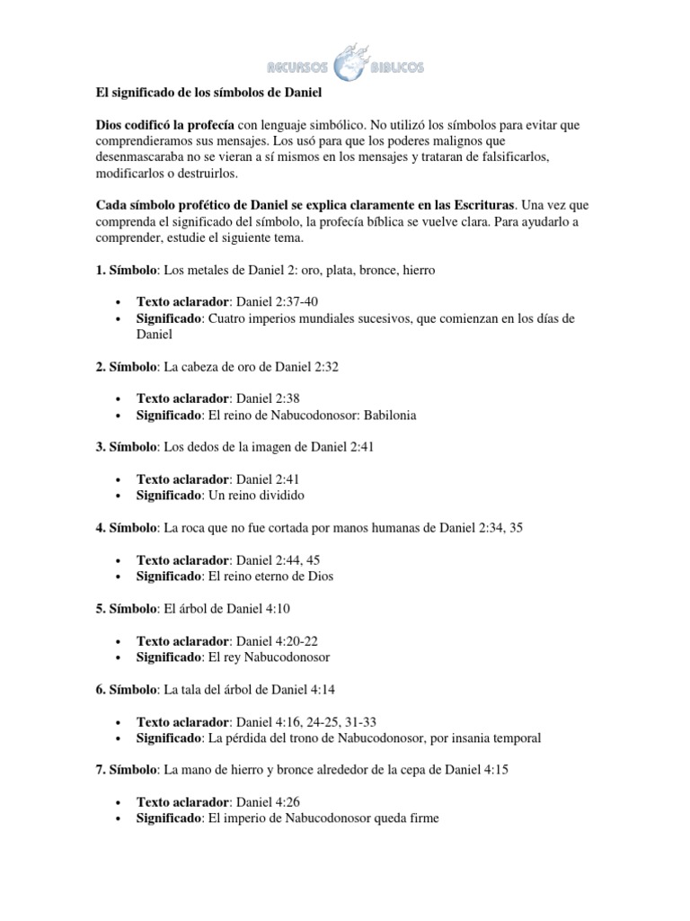 El Significado de Los Símbolos de Daniel | PDF | Daniel (figura bíblica ...