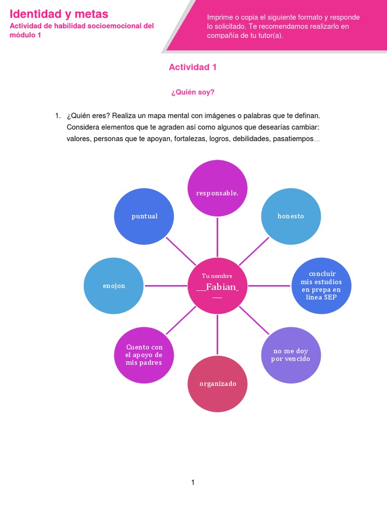 Actividad Socioemocional 1 | PDF