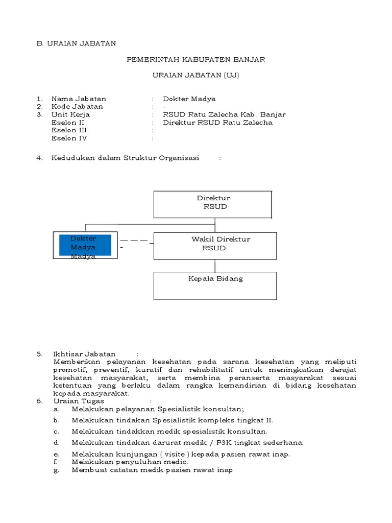 Anjab Dokter Bedah Vaskuler | PDF
